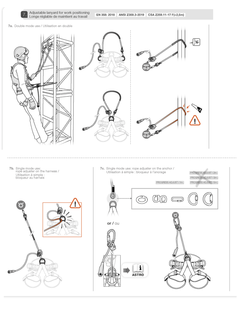 Petzl PROGRESS ADJUST-I – longe de progression réglable 2 à 5 m ...